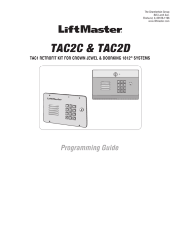 Chamberlain LiftMaster TAC2D Programming Manual | Manualzz