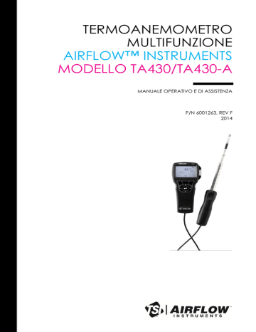 tsi TA430 Airflow Instruments Velocity Meter Manuale del proprietario | Manualzz