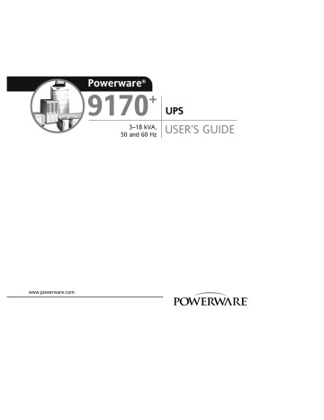 Powerware 9170+ User manual | Manualzz