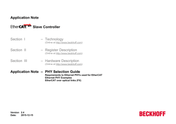 EtherCAT Slave Controller PHY Application Note | Manualzz