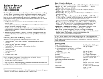 Salinity Sensor SAL-BTA User Manual | Manualzz