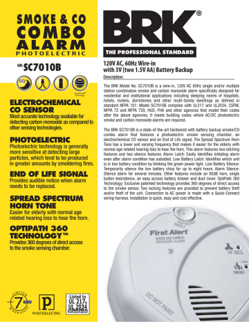 BRK electronic SC7010B Smoke Alarm User manual | Manualzz