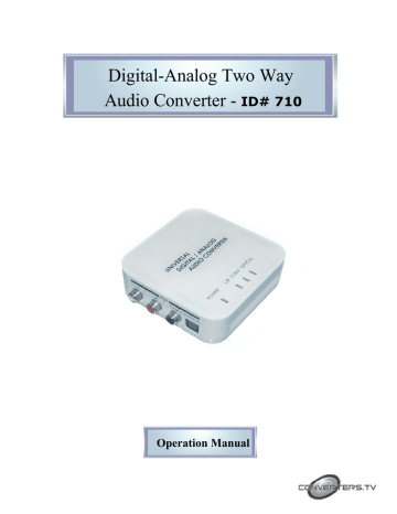 Converters.TV Digital to Analog Two Way Audio Converter Operation ...