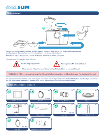 Saniflo Sanislim User Manual | Manualzz
