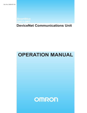 Omron GRT1-DRT DeviceNet Operation Manual | Manualzz