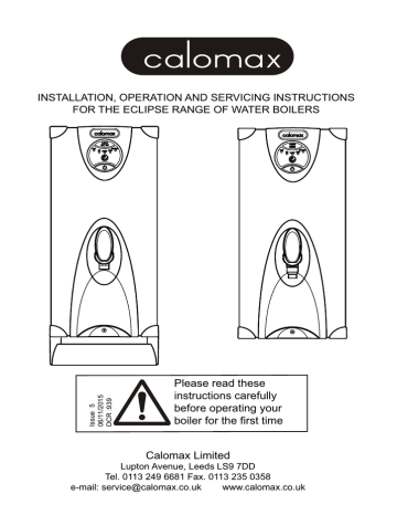 Calomax Eclipse Series Installation, Operation And Servicing ...