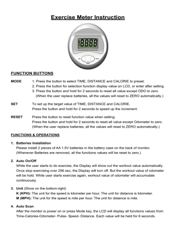 Exercise Meter User Manual | Manualzz