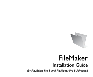 Filemaker FileMaker Pro 8 Advanced Installation guide | Manualzz