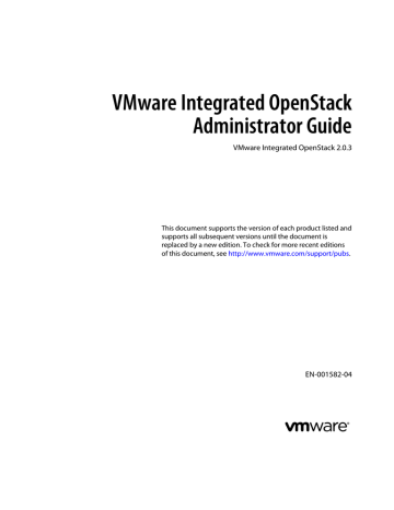 VMware Integrated OpenStack 2.0.3 Administrator Guide | Manualzz