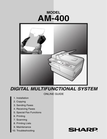 Sharp AM 400 Online Guide | Manualzz