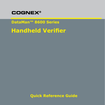 Cognex DM8600 Verifier Quick Reference | Manualzz