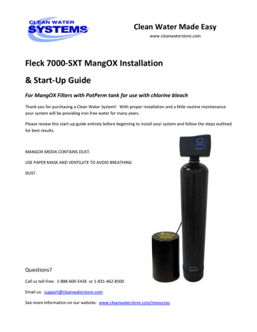 Fleck 7000-SXT MangOX Installation & Start-Up Guide | Manualzz