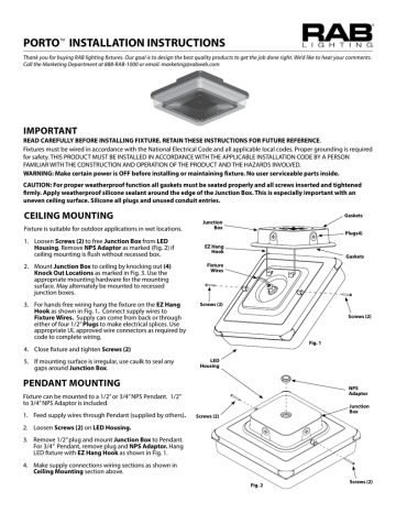 RAB Porto Lighting Installation Instructions | Manualzz