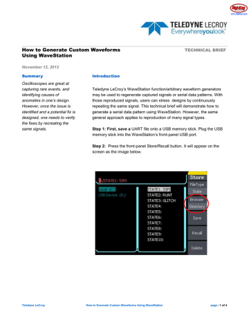 WaveStation Technical Brief: Generate Custom Waveforms | Manualzz