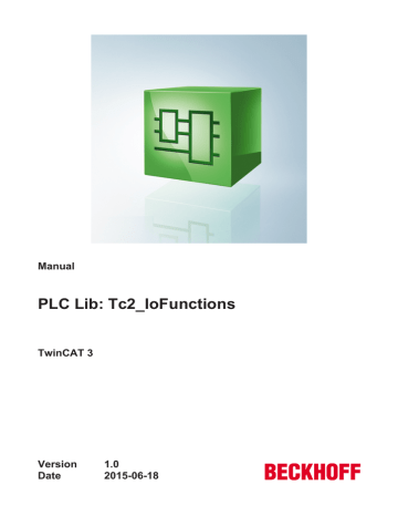 Beckhoff Tc2_IoFunctions Manual | Manualzz