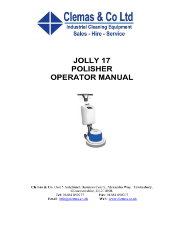 Clemas & Co JOLLY 17 Operator's Manual | Manualzz