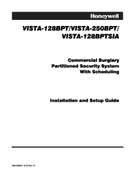 Honeywell Vista 128BPT - User manual, Programming Guide, Setup Guide