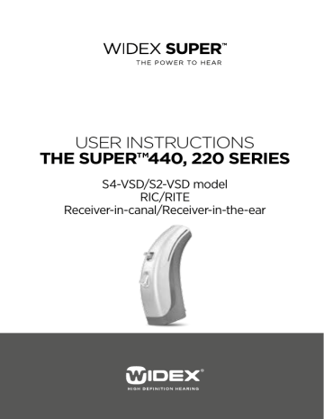 Widex S2-VSD User Instructions | Manualzz