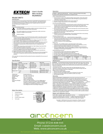 Extech 38073 User's Guide | Manualzz