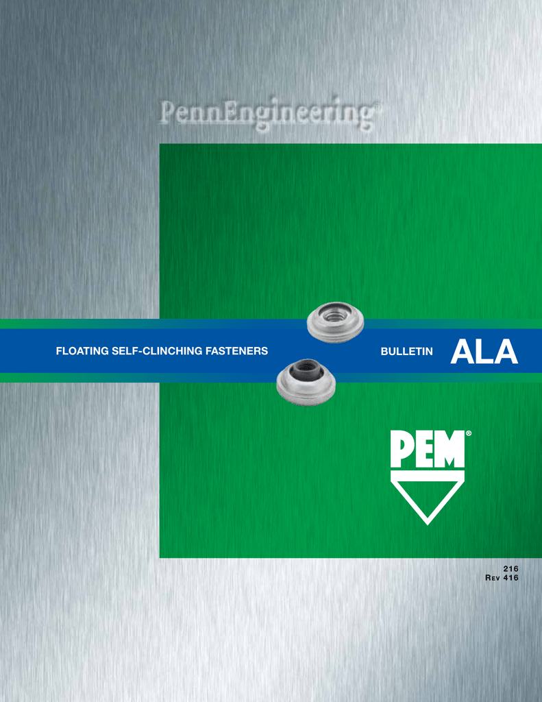 LAC LAC-024-2MD Types LA4 Pem Floating Self-Clinching LAS Unified ...