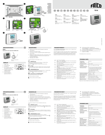 Systemair TD10 Electronic thermostat Owner's Manual | Manualzz
