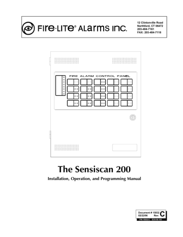 Fire-Lite The Sensiscan 200 Installation, Operation, And Programming ...