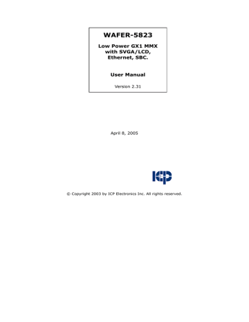 WAFER 5823 User Manual | Manualzz