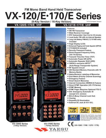 YAESU VX-120 Series Brochure | Manualzz