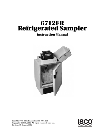 ISCO Refrigerated Sampler 6700 6712FR Instruction Manual | Manualzz