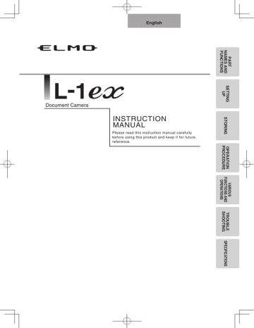 Elmo L-1EX Instruction manual | Manualzz