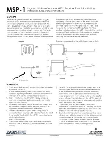 MSP-1 Installation Operation Instructions | Manualzz