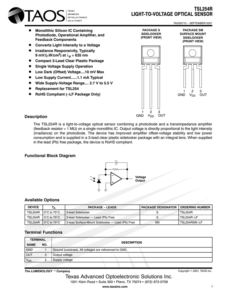Equipement électrique, d'essai LIGHT-VOLTAGE CONVERTER NEW TSL257 ...
