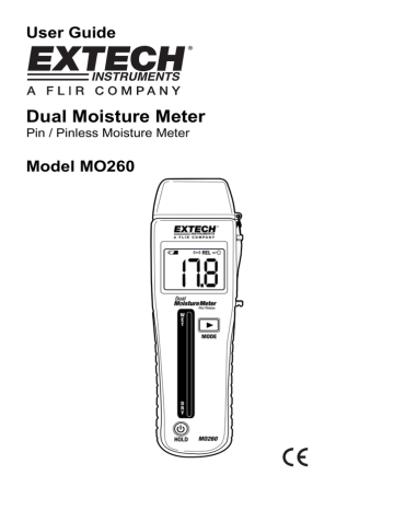 Extech MO260 Moisture Meter User Guide | Manualzz