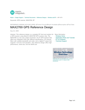 MAX2769 GPS Receiver Reference Design | Manualzz