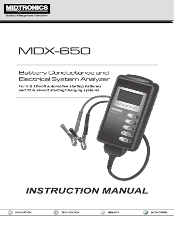 Battery Analyzer MDX 650 Instruction Manual | Manualzz