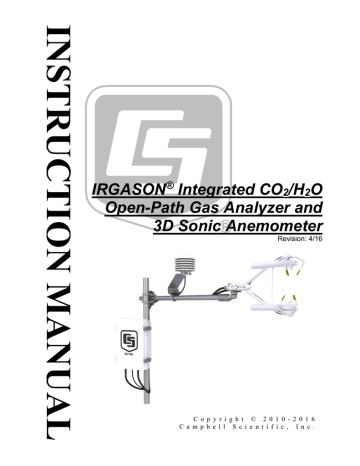 Campbell Scientific IRGASON and 3D IRGASON Integrated CO2/H2O Open-Path ...