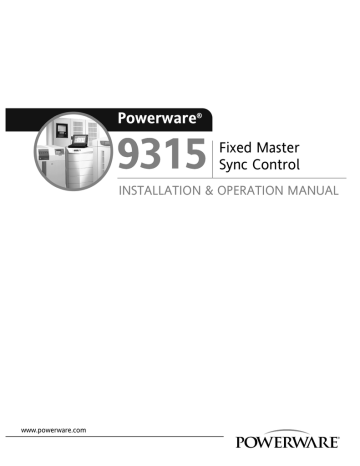 Powerware 9315 Installation & Operation Manual | Manualzz