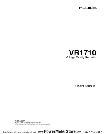 Fluke VR1710 Users Manual | Manualzz