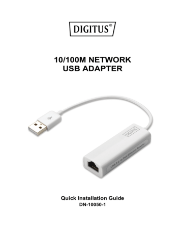 Digitus DN-10050-1 10/100 Mbps Network USB Adapter Quick Start Guide ...