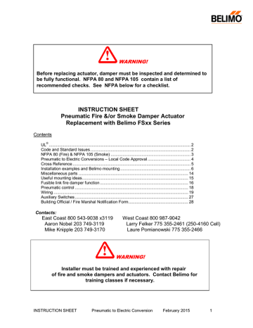 BELIMO FSxx Actuator Instruction Sheet | Manualzz