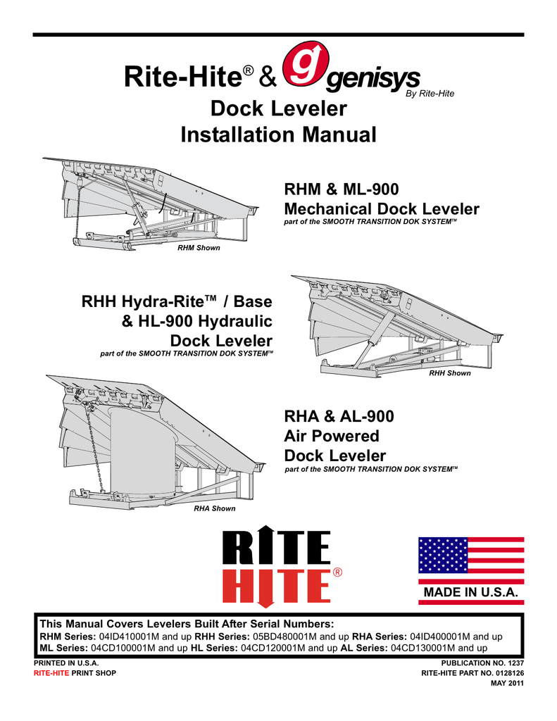 Current Generation -- Combined Installation Manual - Genisys AL900 ...