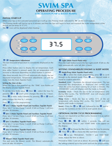 Swim Spa Operating Procedure | Manualzz