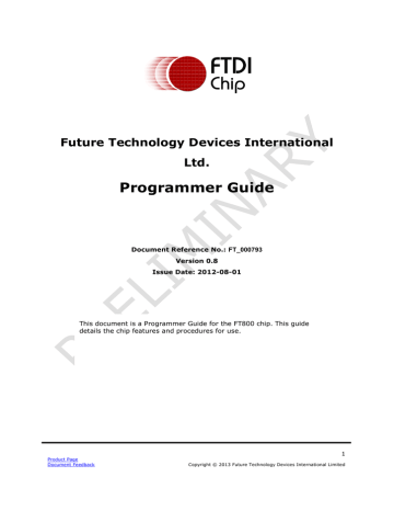 FT800 Programmer Guide | Manualzz
