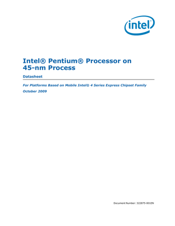 Intel Pentium Series Datasheet | Manualzz
