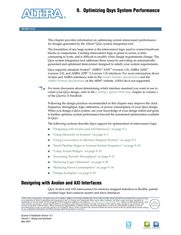 Qsys System User Manual - Altera | Manualzz