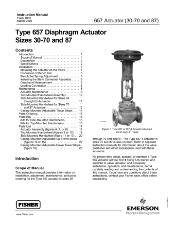 657 Actuator Bulletin | Fisher™ 657 and 667 Diaphragm Actuators – DSALJB