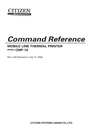 CITIZEN Mobile Line Thermal Printer CMP-10 Command Reference | Manualzz