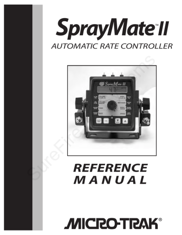 Rate Controller SprayMate II SprayMate II Reference Manual | Manualzz