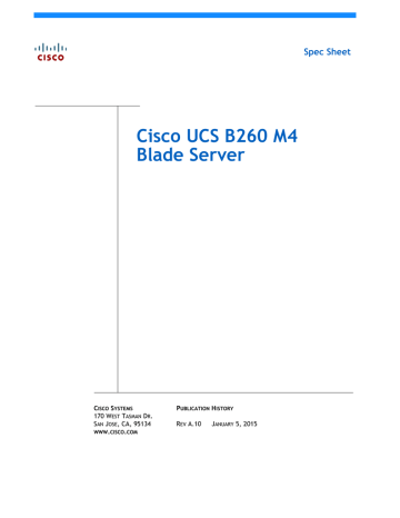 Cisco B260 M4 Blade Server Spec Sheet | Manualzz