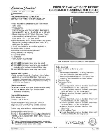 American Standard 3697001.020 Priolo White Elongated Chair Height ...